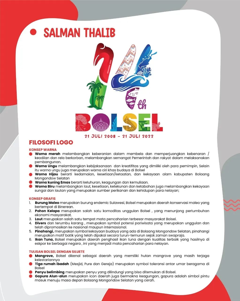 Sayembara Logo HUT Bolsel ke-14 Lahirkan Tiga Nominator Pemenang ...